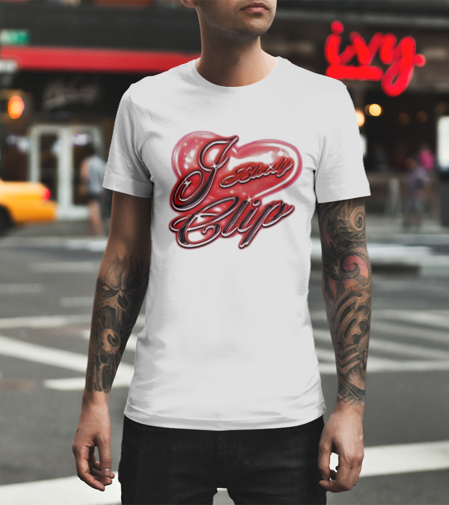 I Love Bloody Clip Heart Airbrush Imnotclip T-Shirt