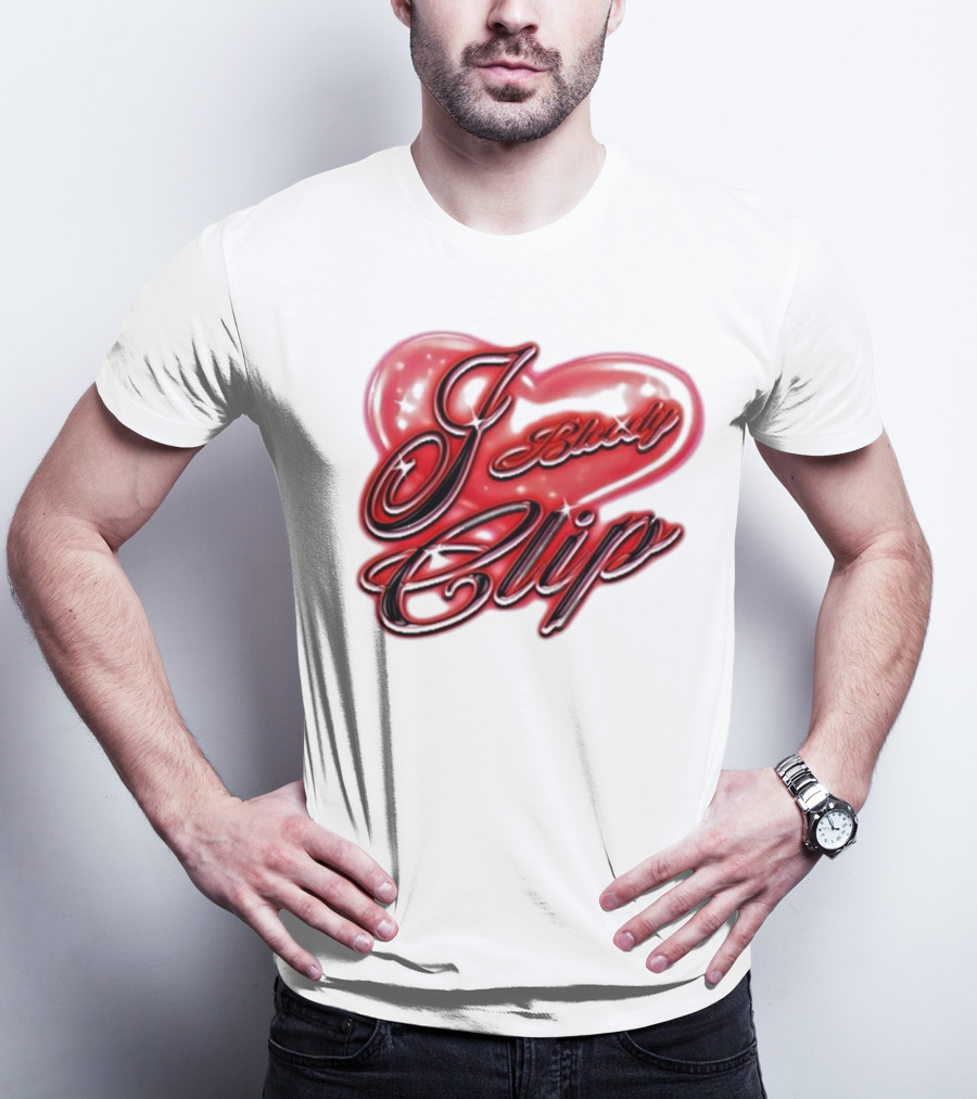 I Love Bloody Clip Heart Airbrush Imnotclip T-Shirt