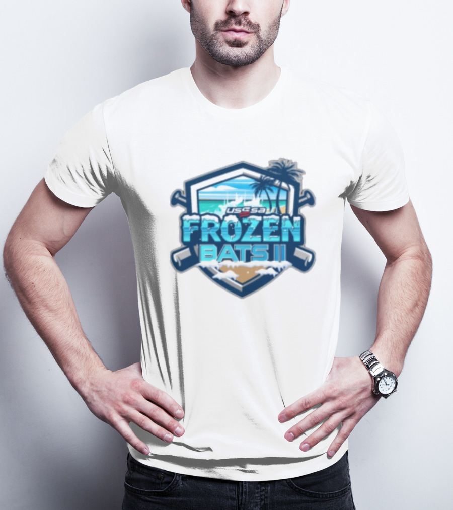 USSSA Frozen Bats II February 22-23 2025 Baseball Tropical Palm Beach Shield T-Shirt
