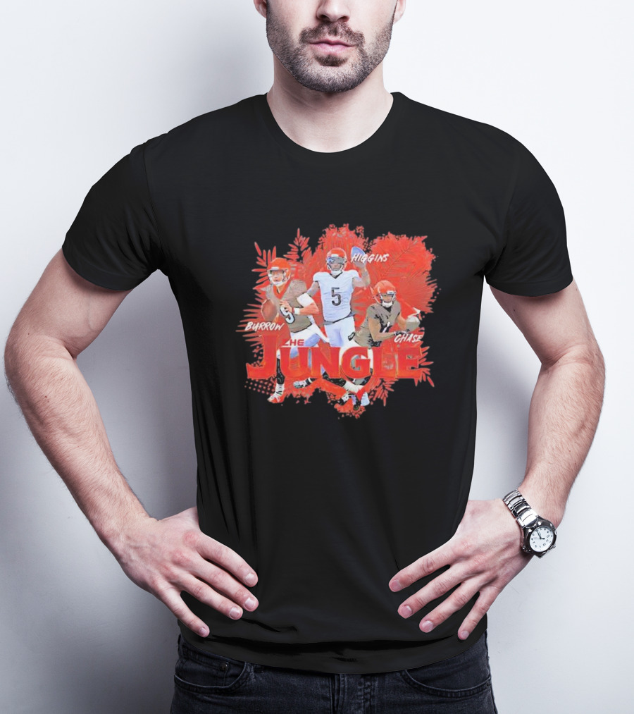 Burrow Higgins Chase The Jungle Cincinnati Bengals NFL T-Shirt