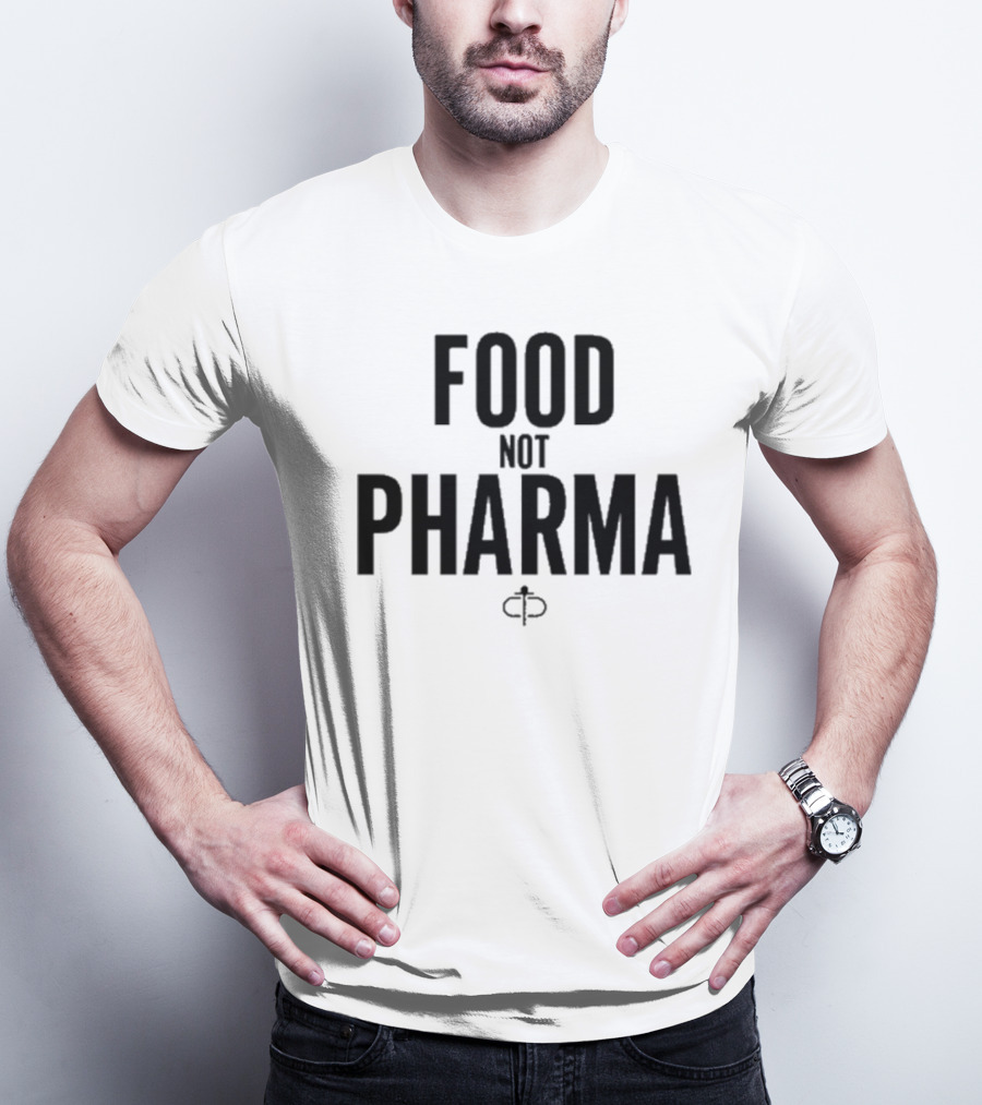 Food Not Pharma Text Icon Featuring Ian Carroll T-Shirt