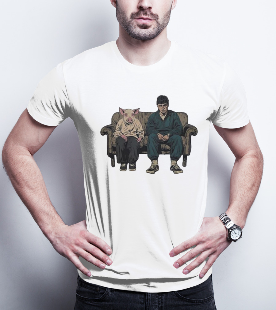 RenMakes Ren Couch Pig Painting Sitting Together T-Shirt