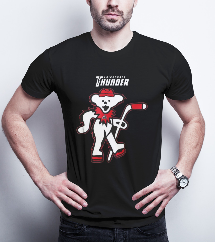 Adirondack Thunder Grateful Dead Night 2025 Hockey Bear T-Shirt