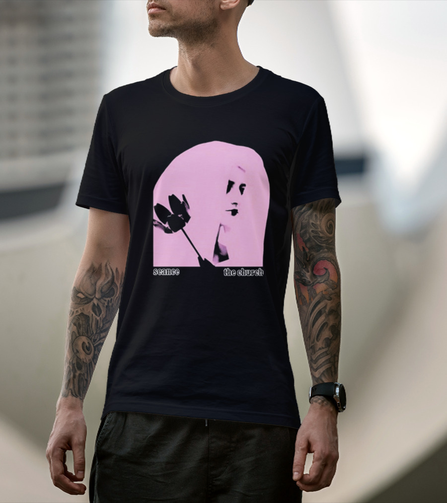 The Church Seance Pink Portrait With Flower T-Shirt