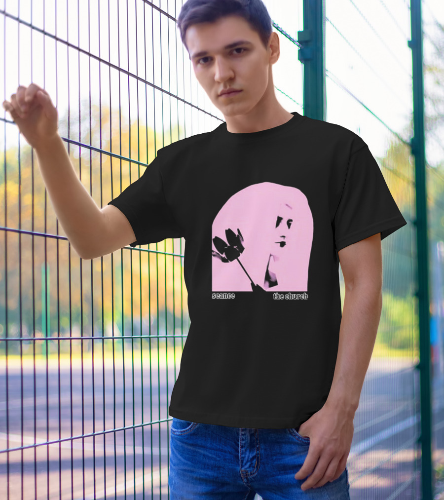 The Church Seance Pink Portrait With Flower T-Shirt