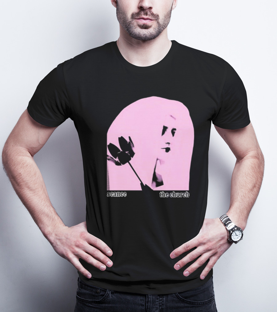 The Church Seance Pink Portrait With Flower T-Shirt