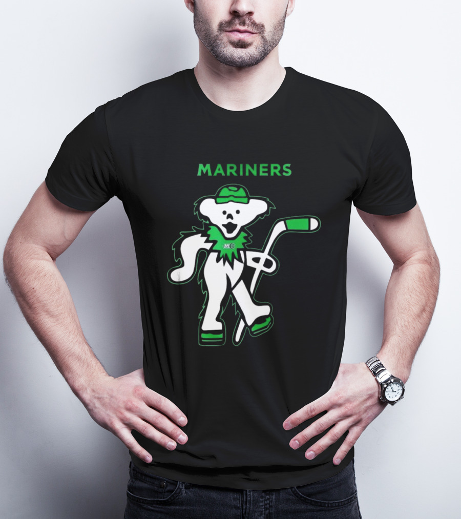 Maine Mariners 2025 Grateful Dead Night Hockey Dancing Bear T-Shirt