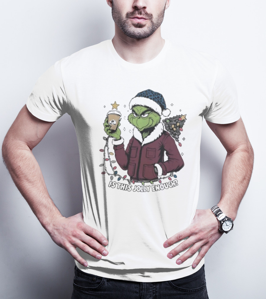 Colorado Avalanche X Santa Grinch Is This Jolly Enough Merry Christmas Holiday Cheer T-Shirt