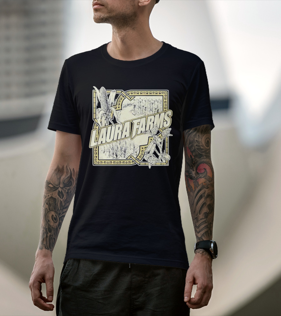 Laura Farms Corn And Agriculture Scene T-Shirt