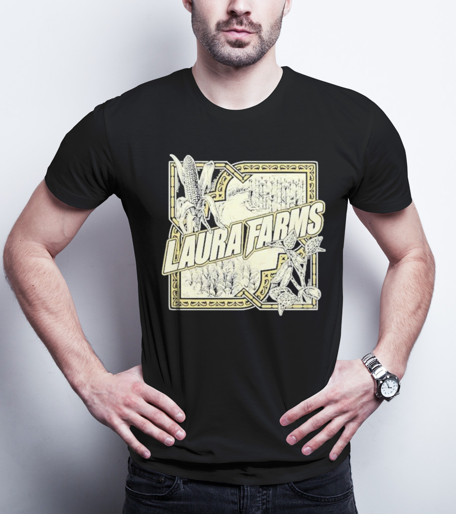 Laura Farms Corn And Agriculture Scene T-Shirt