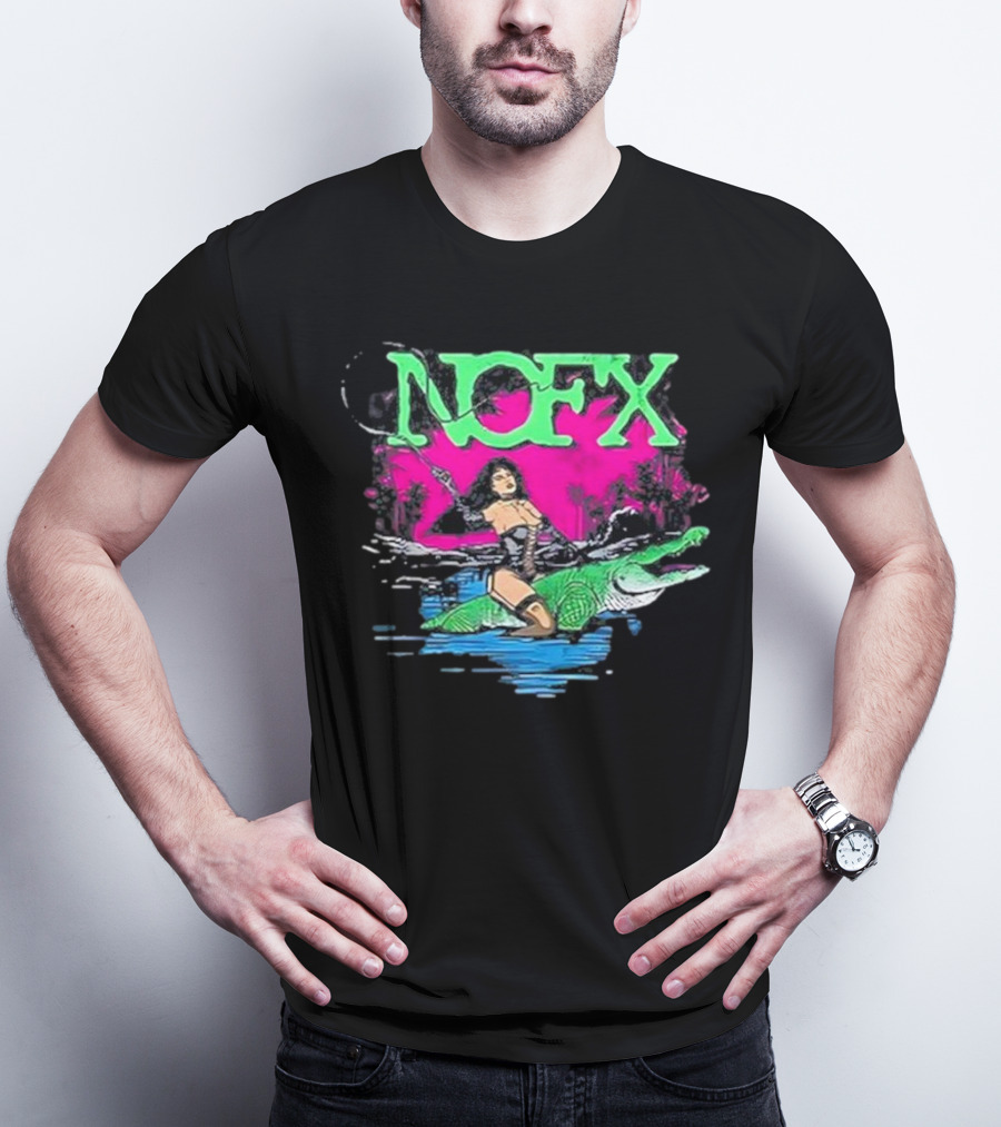 NOFX Alligator Woman Swamp Scene T-Shirt