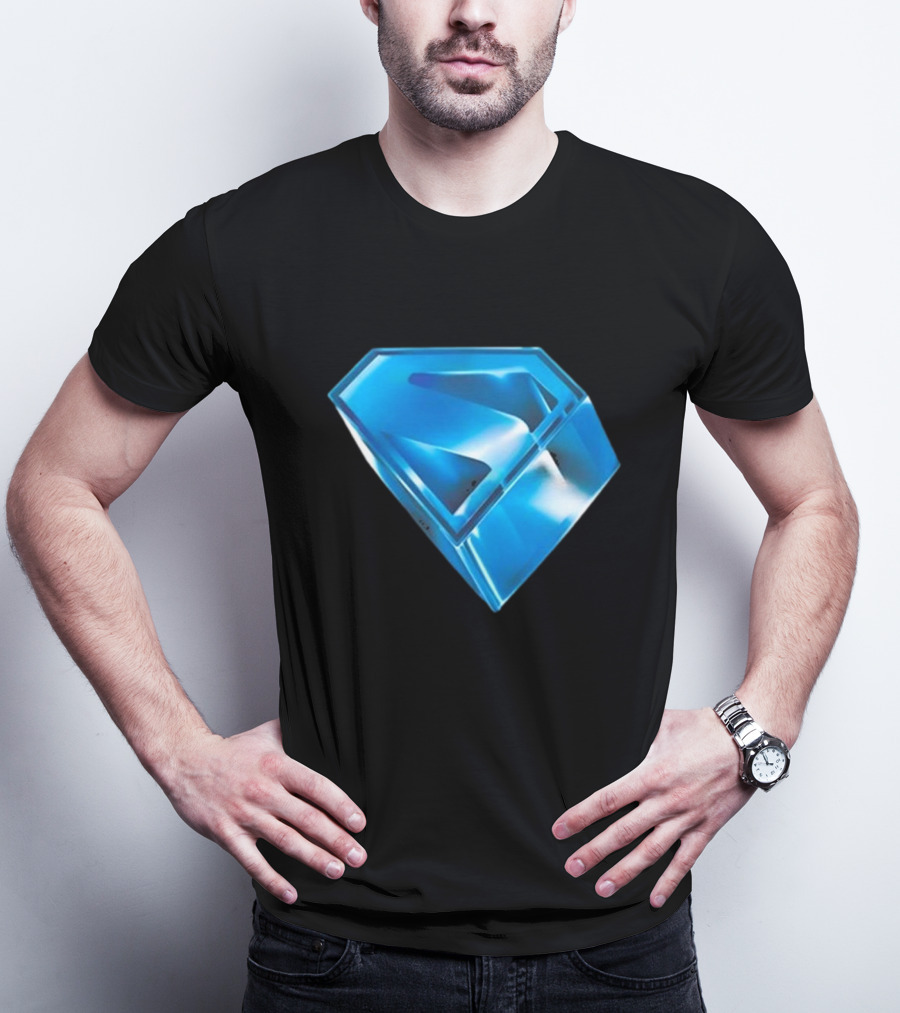 Superman 2025 Movie Stylized S-Shield Blue Diamond Emblem T-Shirt