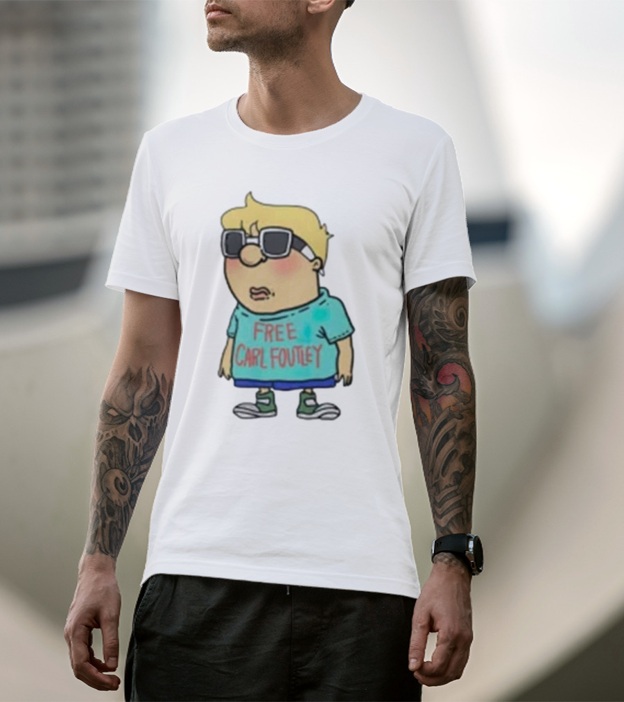 Free Carl Foutley Character With Sunglasses And Green Sneakers T-Shirt