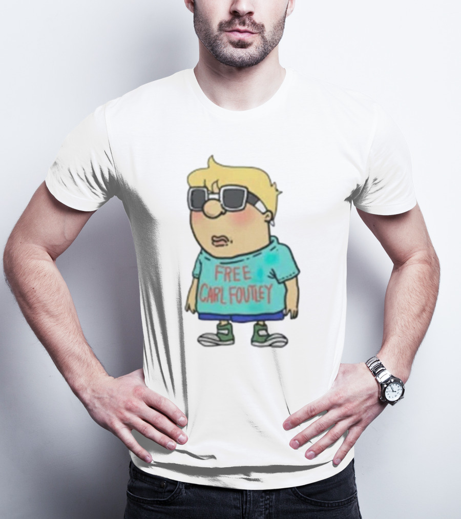 Free Carl Foutley Character With Sunglasses And Green Sneakers T-Shirt