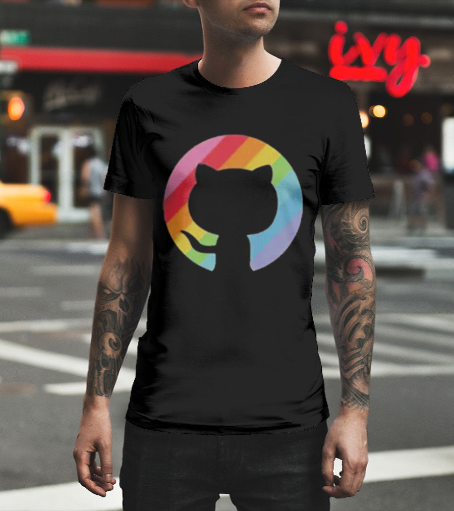 Invertocat Pride Github Merch Rainbow T-Shirt