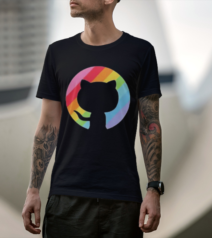 Invertocat Pride Github Merch Rainbow T-Shirt
