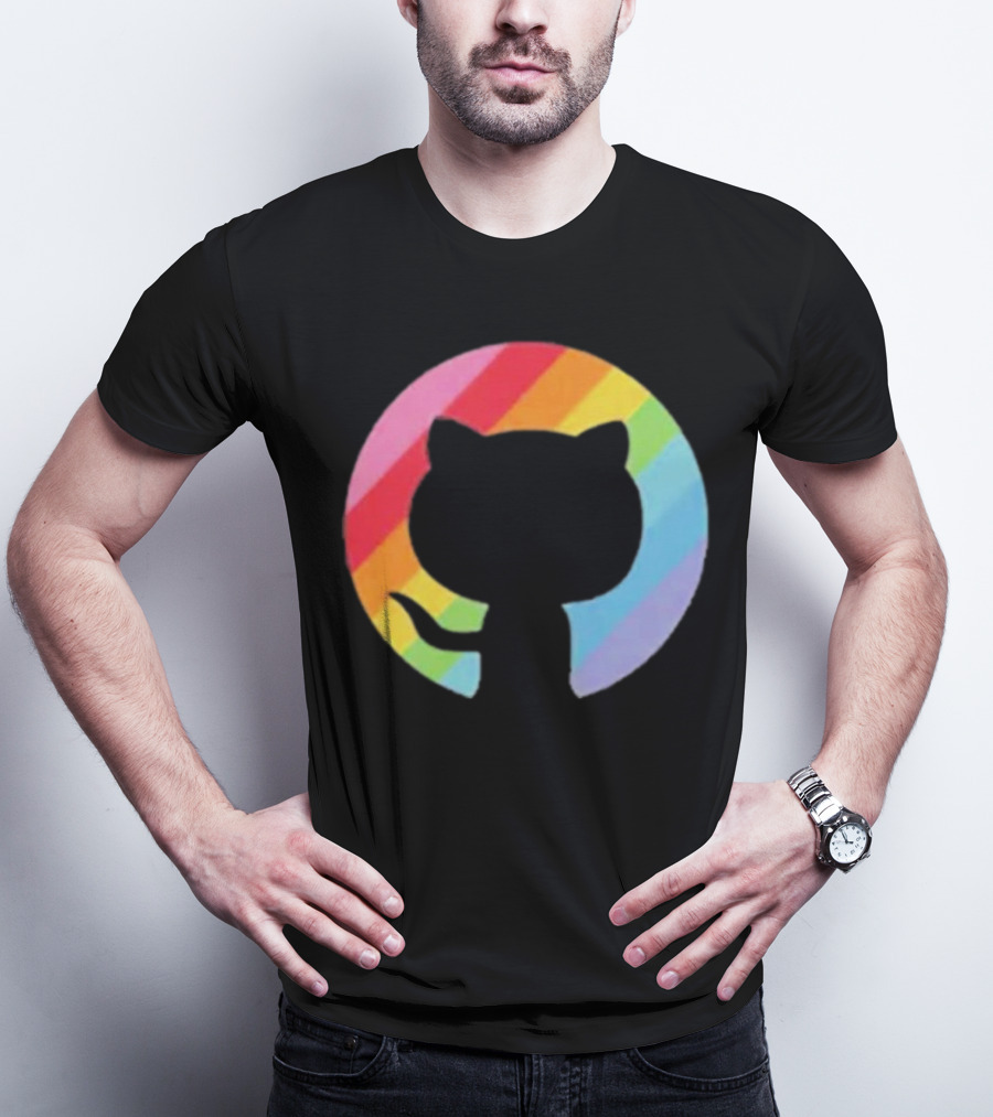 Invertocat Pride Github Merch Rainbow T-Shirt