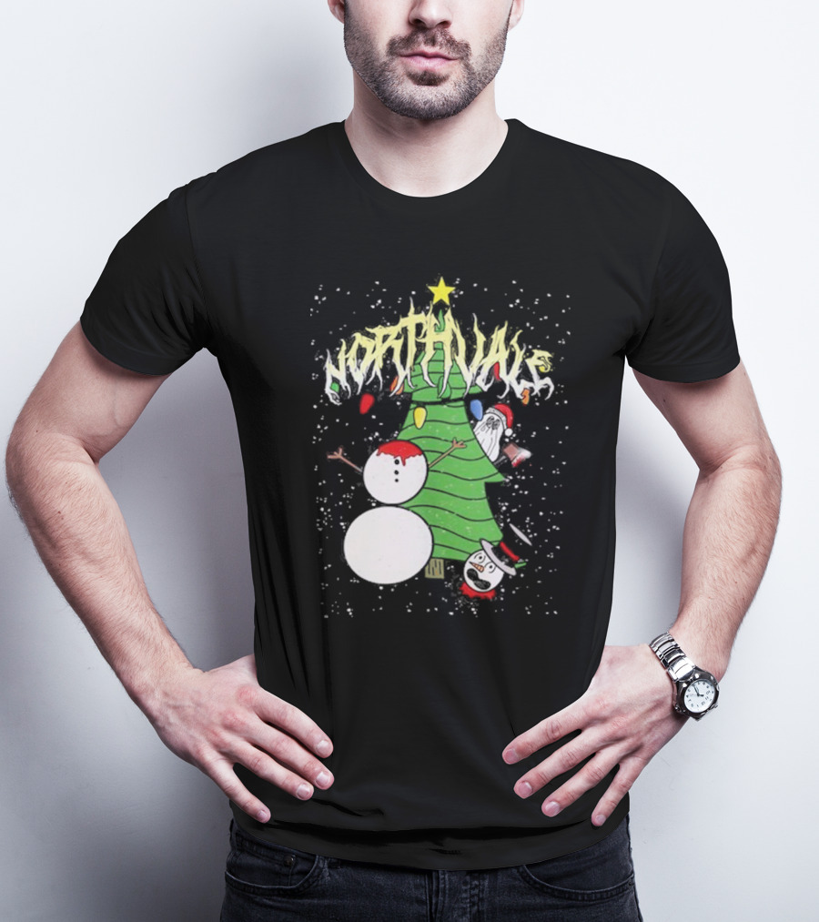 Northvale Headless Snowman Christmas Tree Festive Holiday Scene T-Shirt