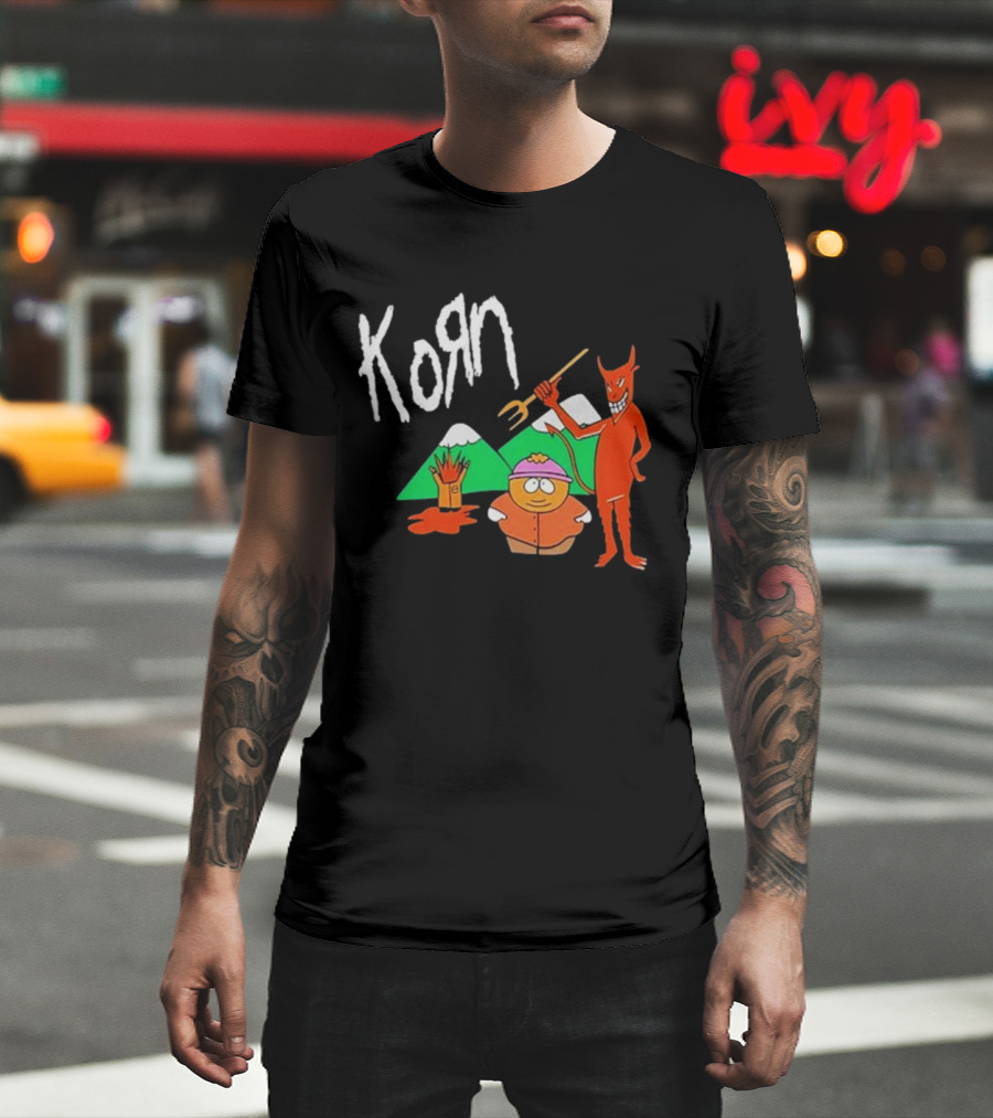 Korn 1999 South Park Character Devil Mountains T-Shirt