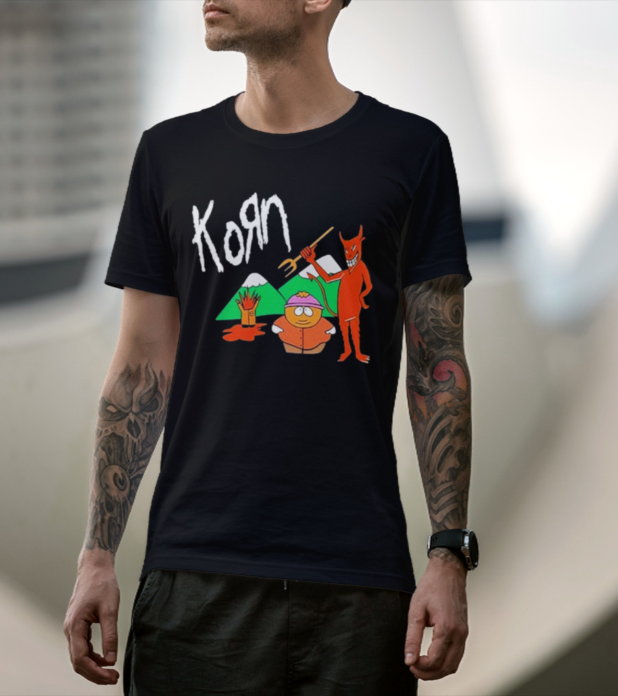 Korn 1999 South Park Character Devil Mountains T-Shirt