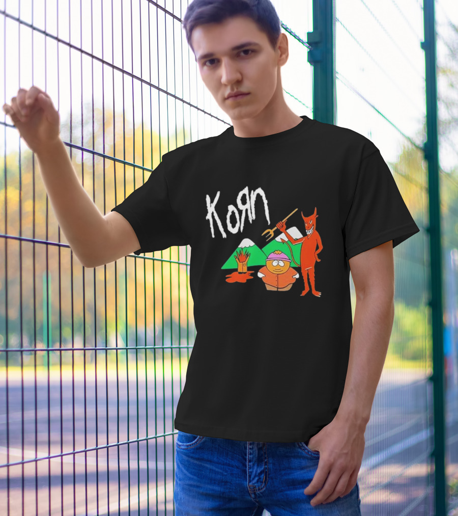 Korn 1999 South Park Character Devil Mountains T-Shirt