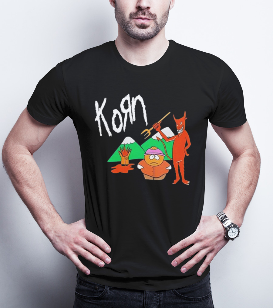 Korn 1999 South Park Character Devil Mountains T-Shirt
