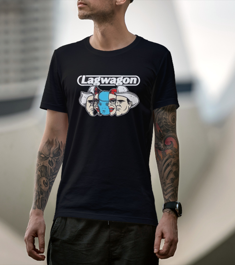 Lagwagon Faces Of The Wagon New Band Art Cowboy Mask T-Shirt