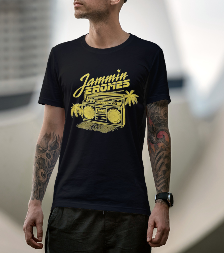 Jammin Jerome's Boombox Tropical Vibes Snowfall Collection T-Shirt