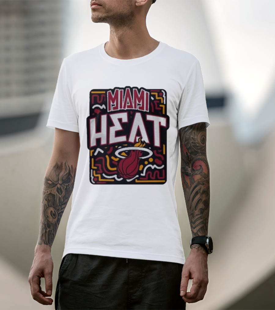 MIAMI HEAT Vibes Basketball Flame T-Shirt