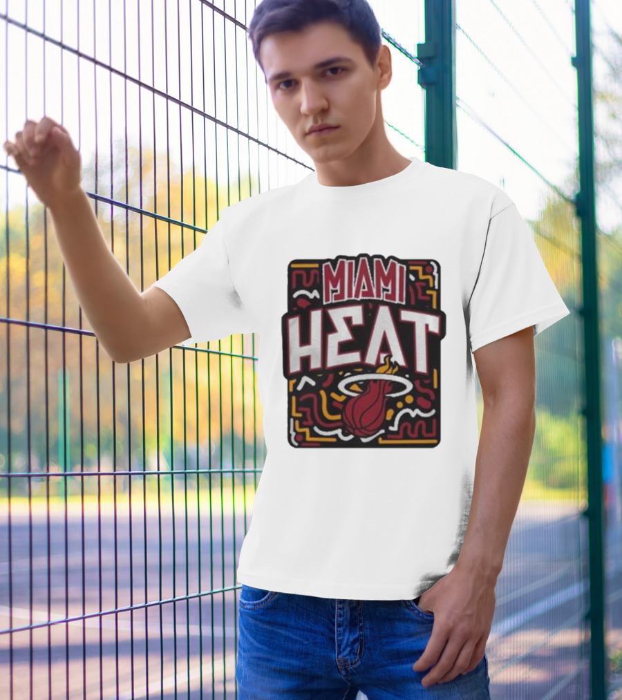 MIAMI HEAT Vibes Basketball Flame T-Shirt
