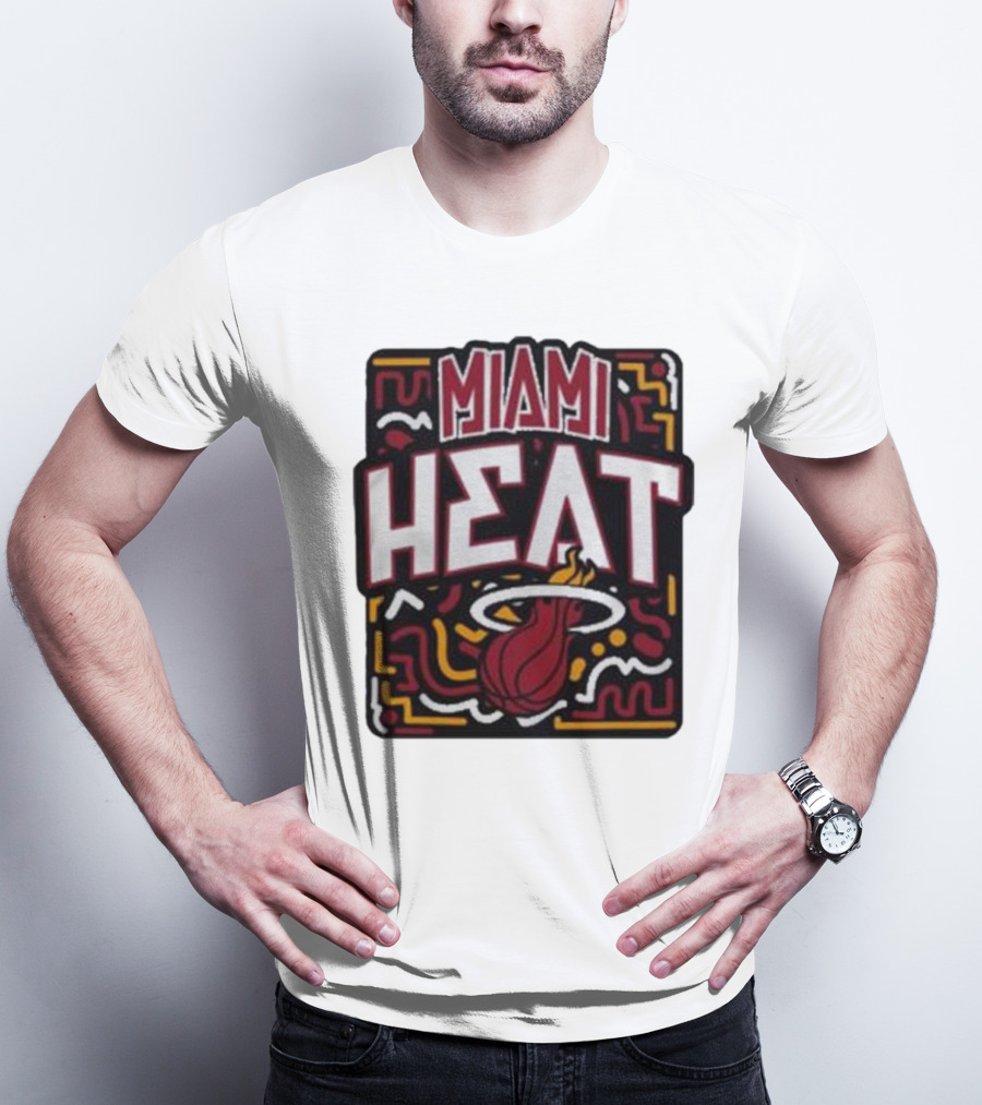 MIAMI HEAT Vibes Basketball Flame T-Shirt