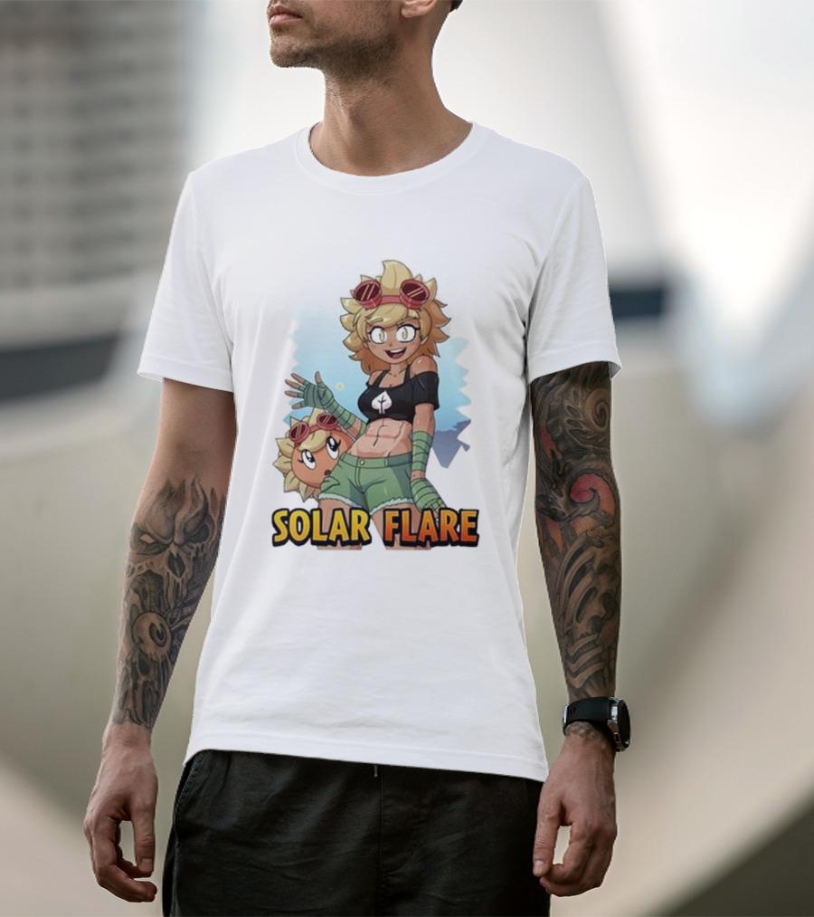 Solar Flare Anime Style Character With Blonde Hair And Goggles T-Shirt