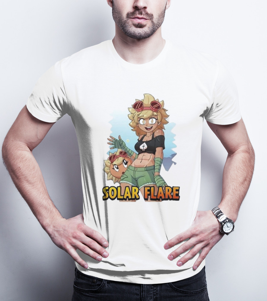 Solar Flare Anime Style Character With Blonde Hair And Goggles T-Shirt
