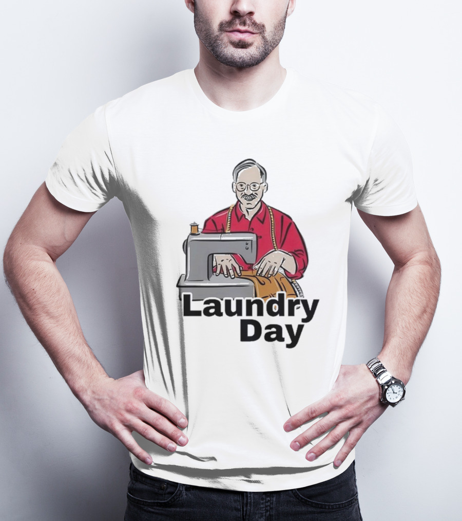 Laundry Day Retro Tailor With Sewing Machine T-Shirt