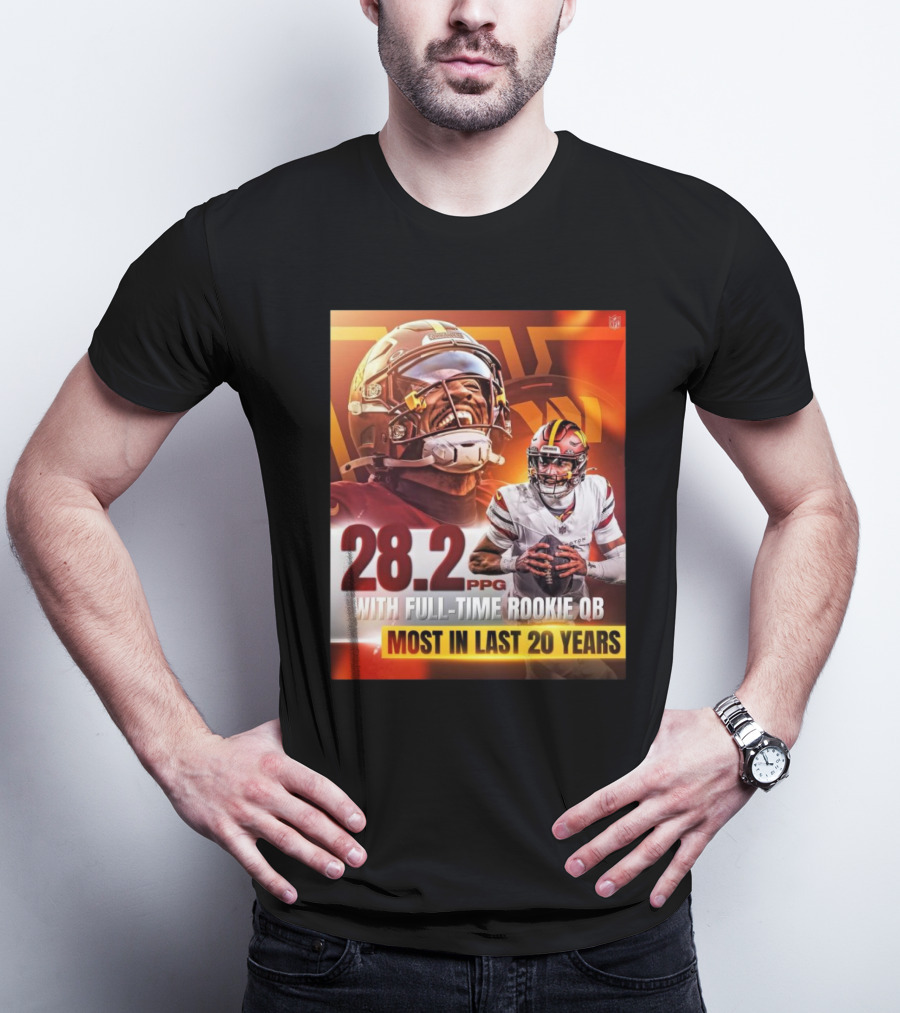 Washington Commanders NFL 28.2 PPG With Full-Time Rookie QB Most In Last 20 Years T-Shirt