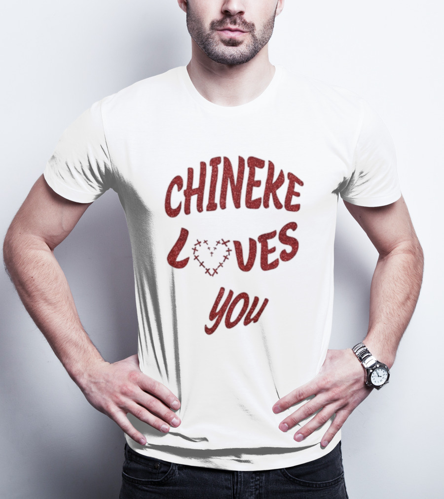 Chineke Loves You Heart Design Christmas T-Shirt