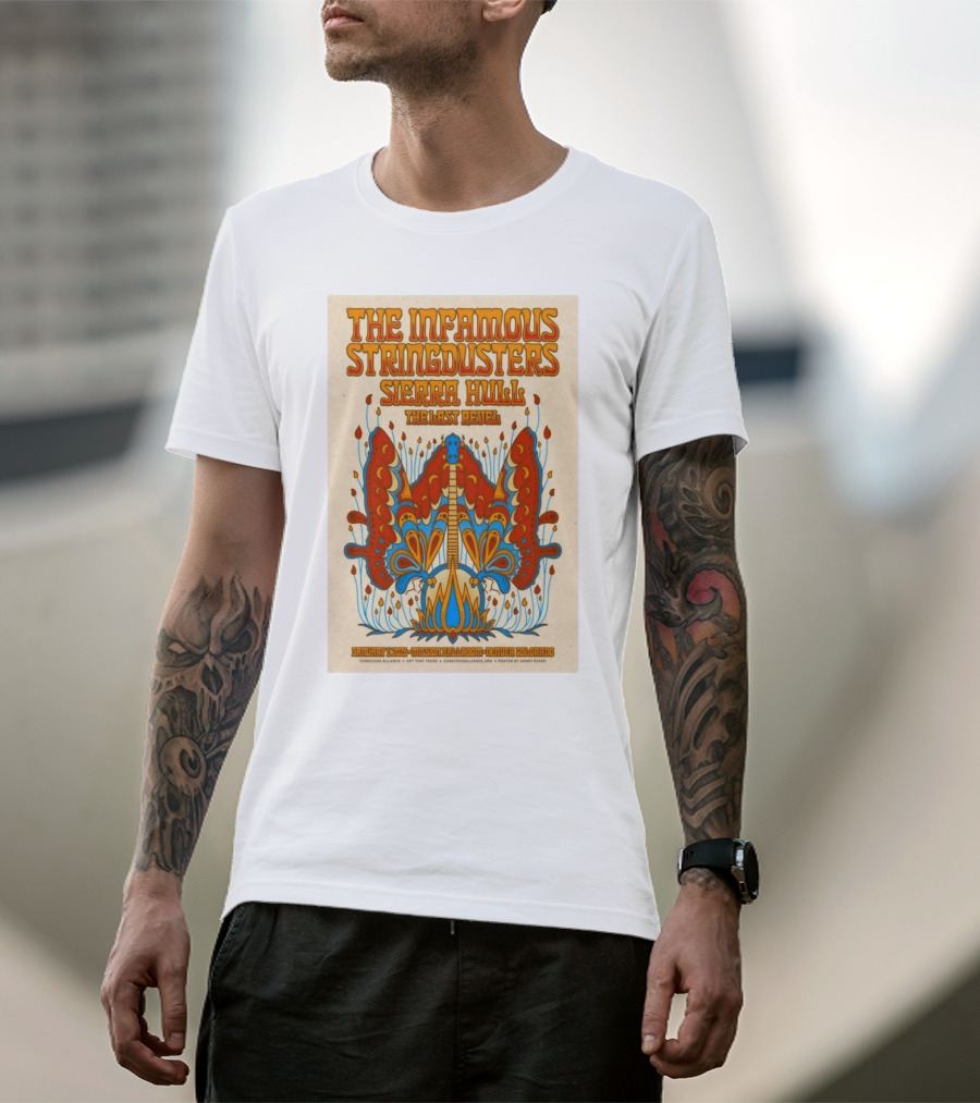 The Infamous Stringdusters And Sierra Hull And The Last Revel Live January 11, 2025 Mission Ballroom Denver CO Vibrant T-Shirt