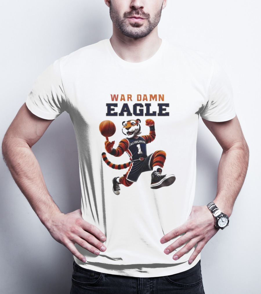 Auburn Tigers War Damn Eagle 2025 Basketball Mascot NCAA T-Shirt