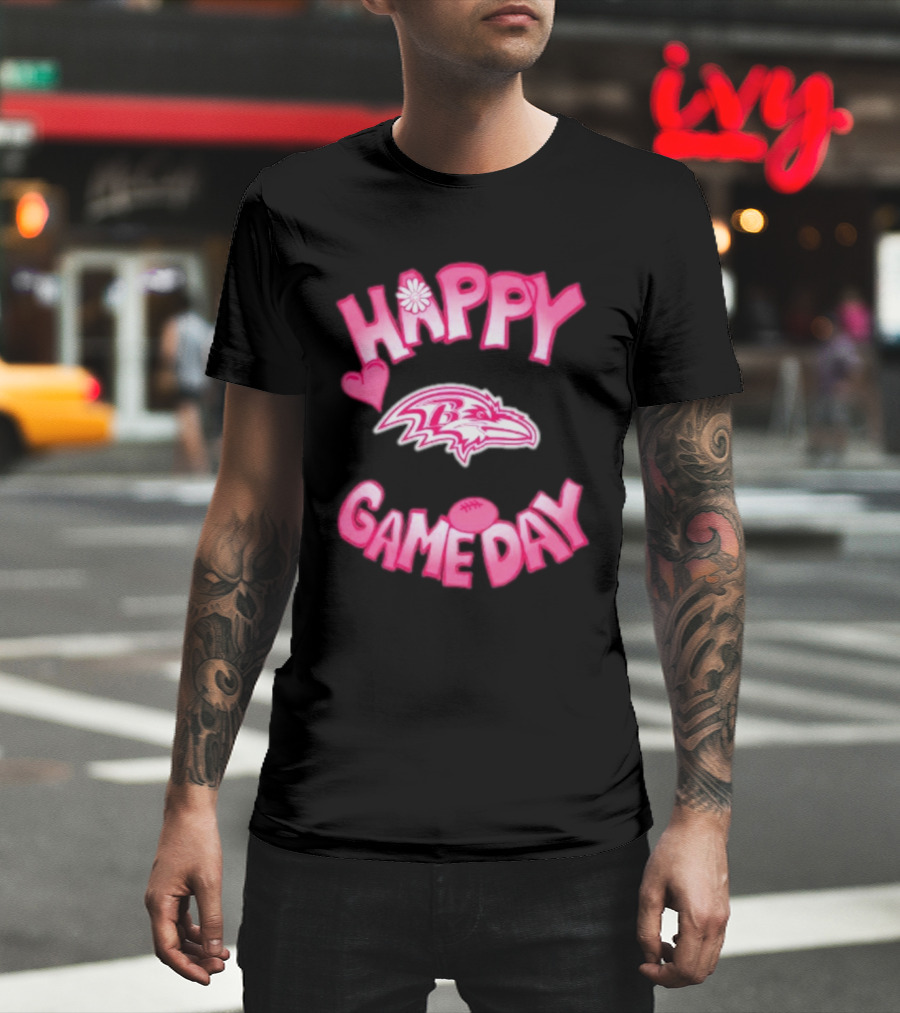 Happy Gameday Baltimore Ravens Valentine's 2025 T-Shirt