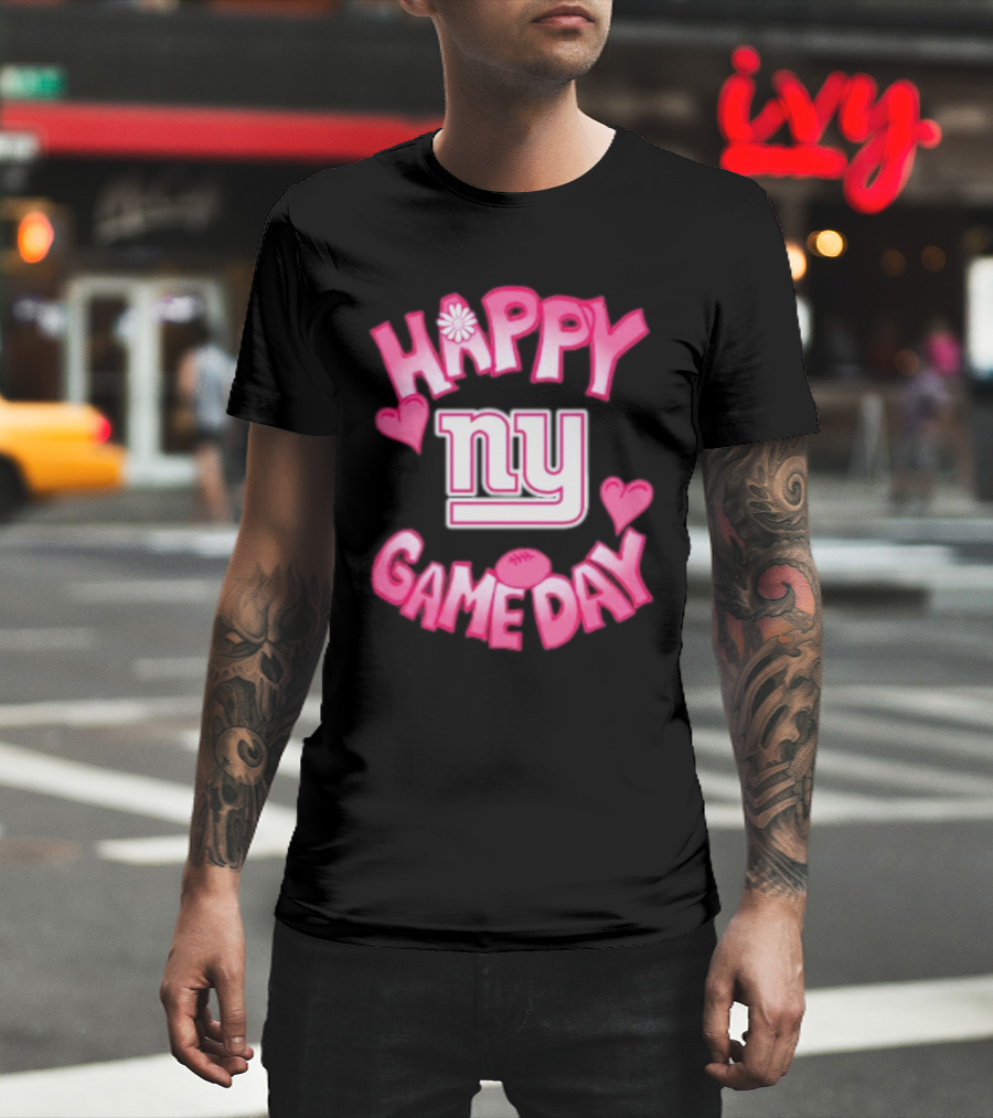 NY Giants Valentines Happy Gameday 2025 T-Shirt