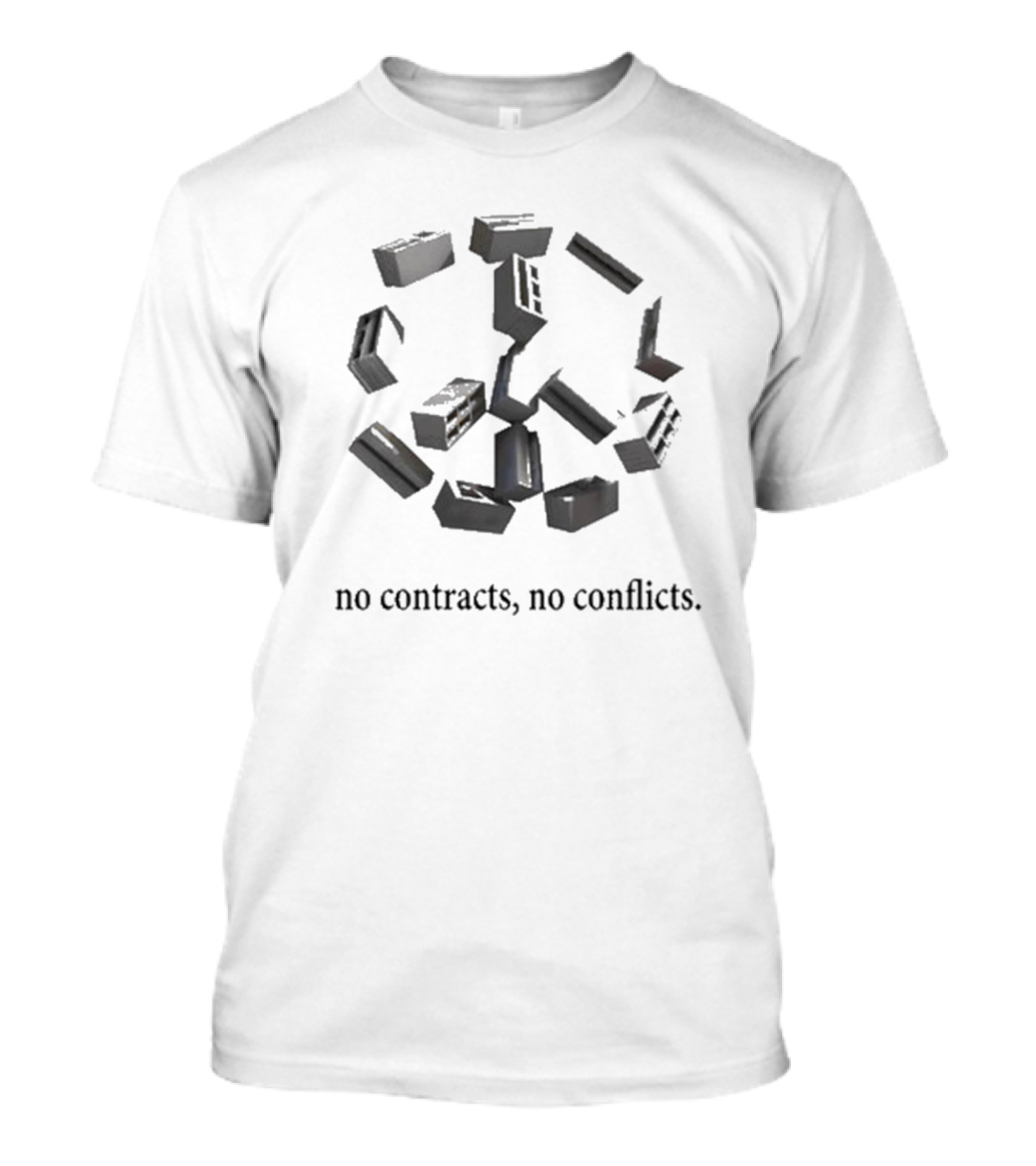 No Contracts No Conflicts Bricks N’ Papers T-Shirt