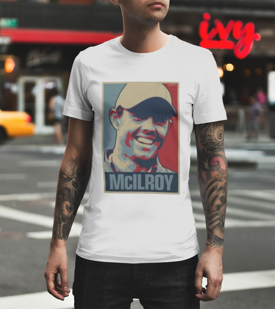 Ireland Rory McIlroy Masters Tournament Vintage Iconic Golf Portrait T-Shirt