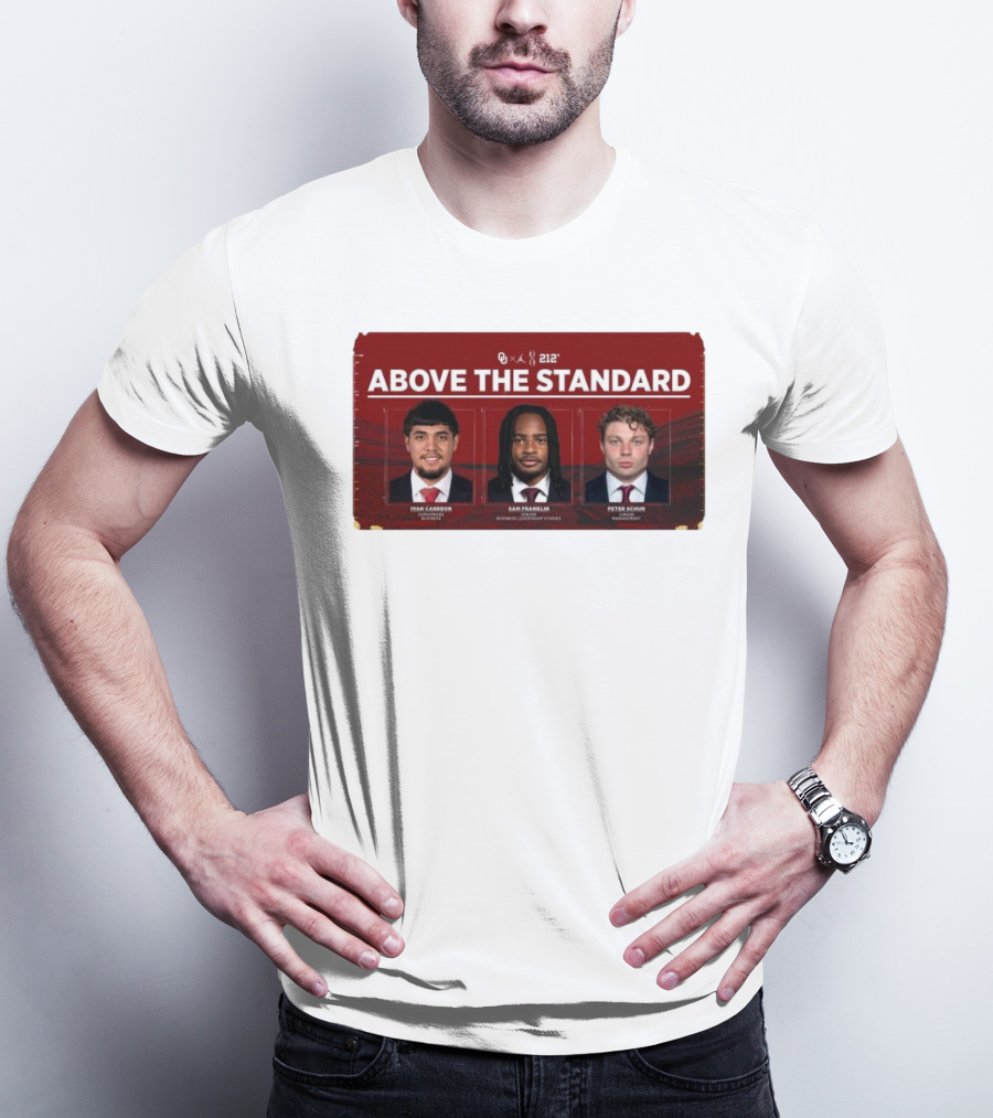 OU 212° Above The Standard Ivan Carreon Sam Franklin Peter Schuh Football T-Shirt