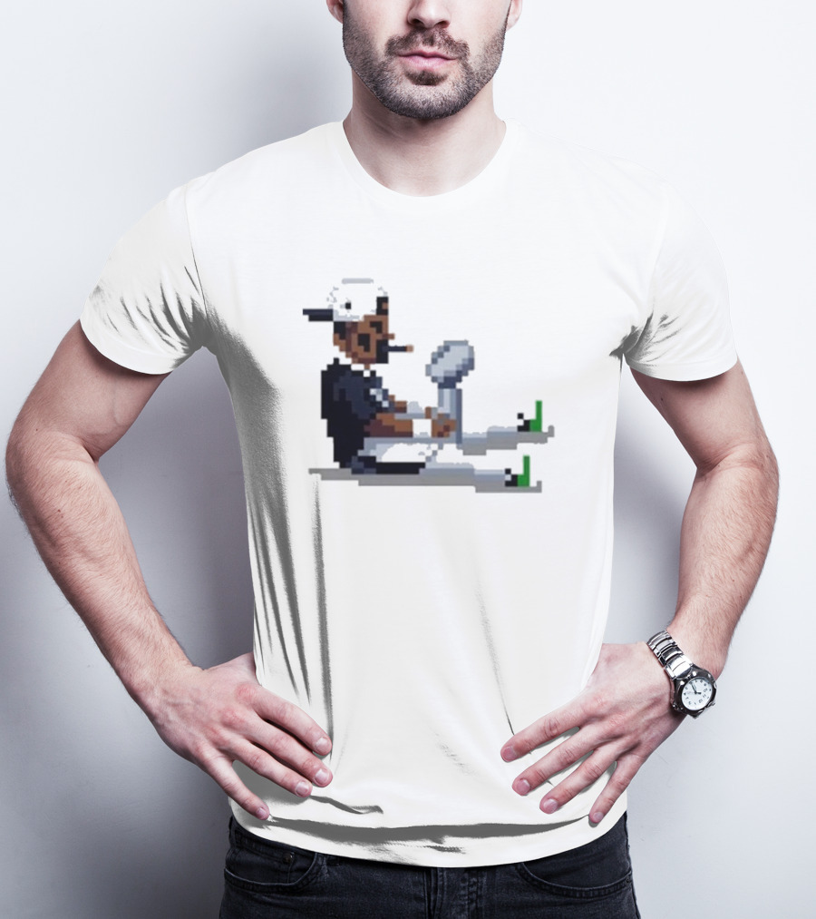 Pixel Pigkin Jalen Champs 2025 Smoking Pixel Art Character With Trophy T-Shirt