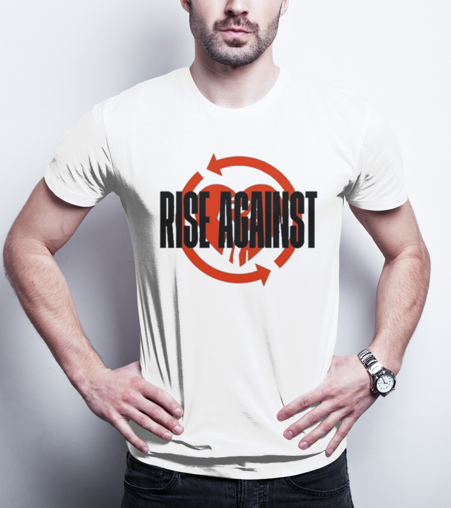 Rise Against Red Heart Fist Arrow Emblem T-Shirt