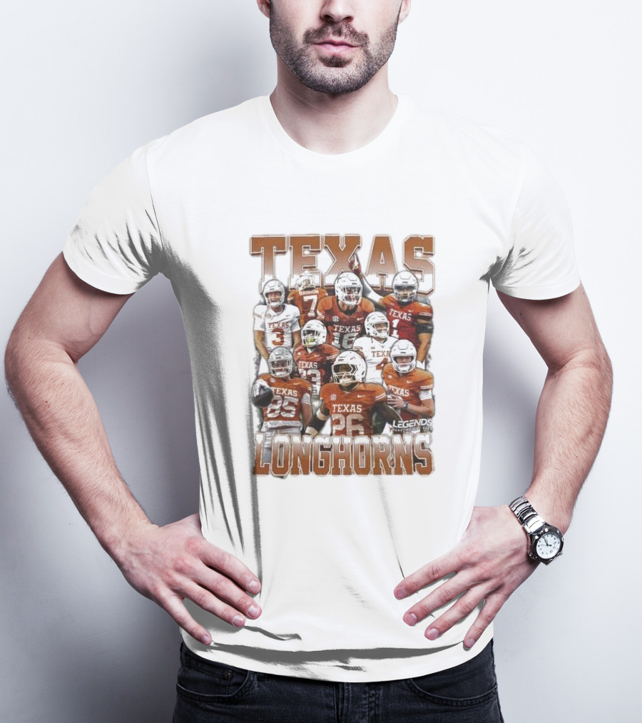 Texas Longhorns Football Legends Heavy Weight Team Players T-Shirt