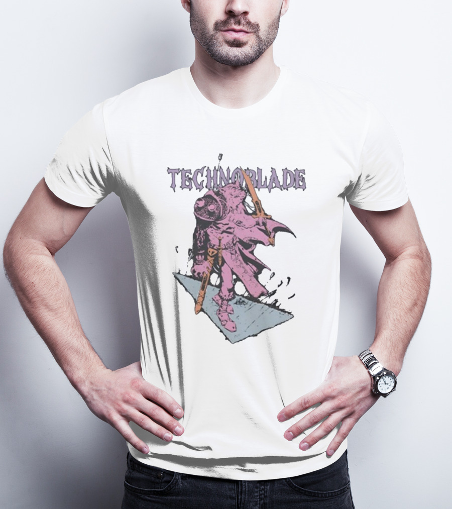 Technoblade Blood God Knight With Sword And Shield T-Shirt