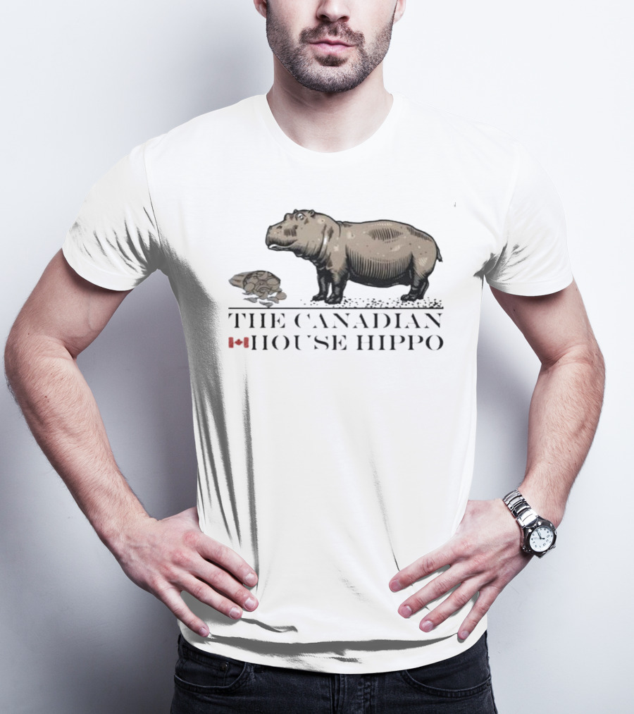 Canadian House Hippo With Turtle And Leaf Icon T-Shirt
