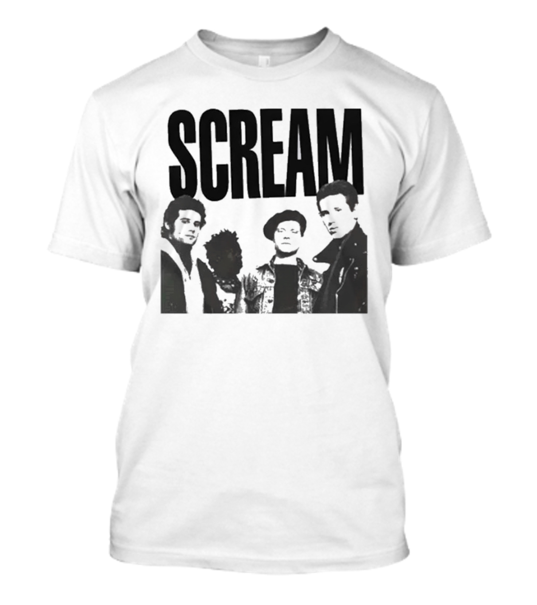 SCREAM Logo With Cartoon Band Graphic T-Shirt