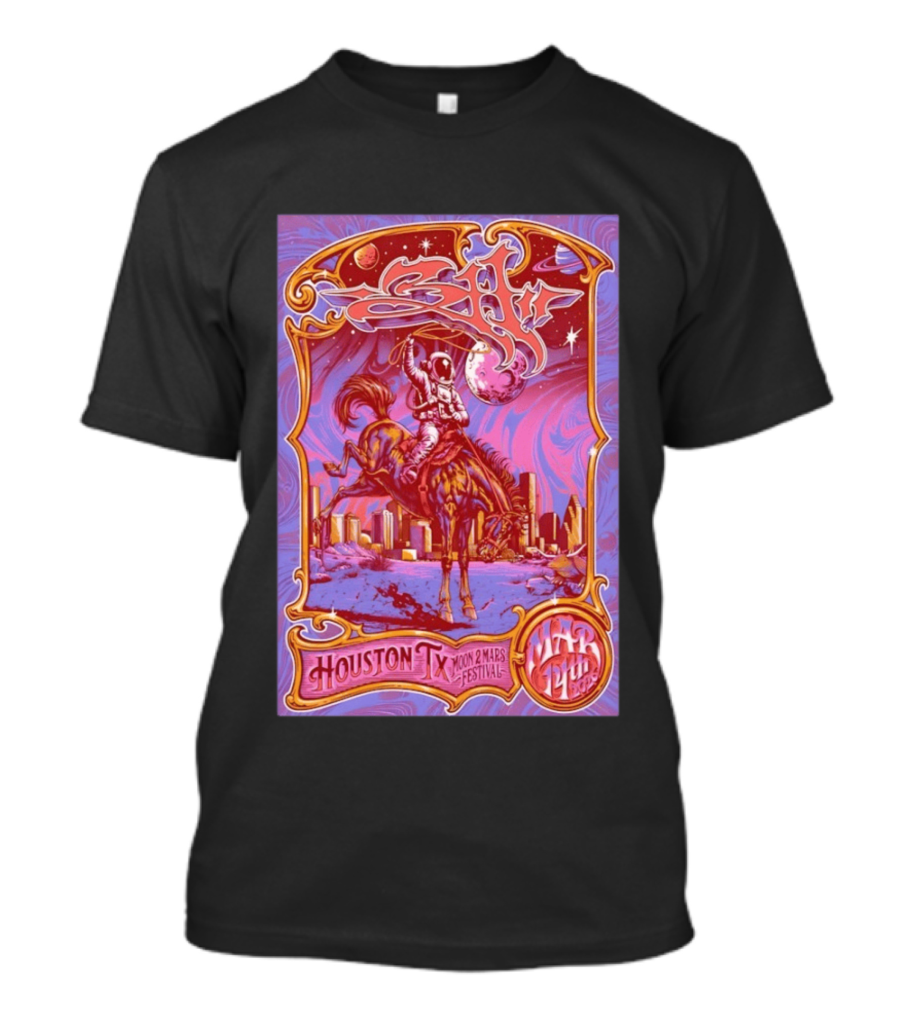311 Band Space Themed Houston TX March 2026 Moon 2 Mars Festival Tour T-Shirt